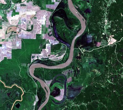 Satellite Image Of Mississippi River | EOS Gallery