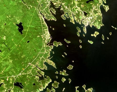 Satellite Image Of Oak island, Canada | EOS Gallery